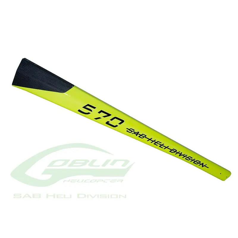 H0300-S Carbon Fiber Tail Boom Yellow - Goblin 570 - Mad 4 Heli| Mad 4 Heli